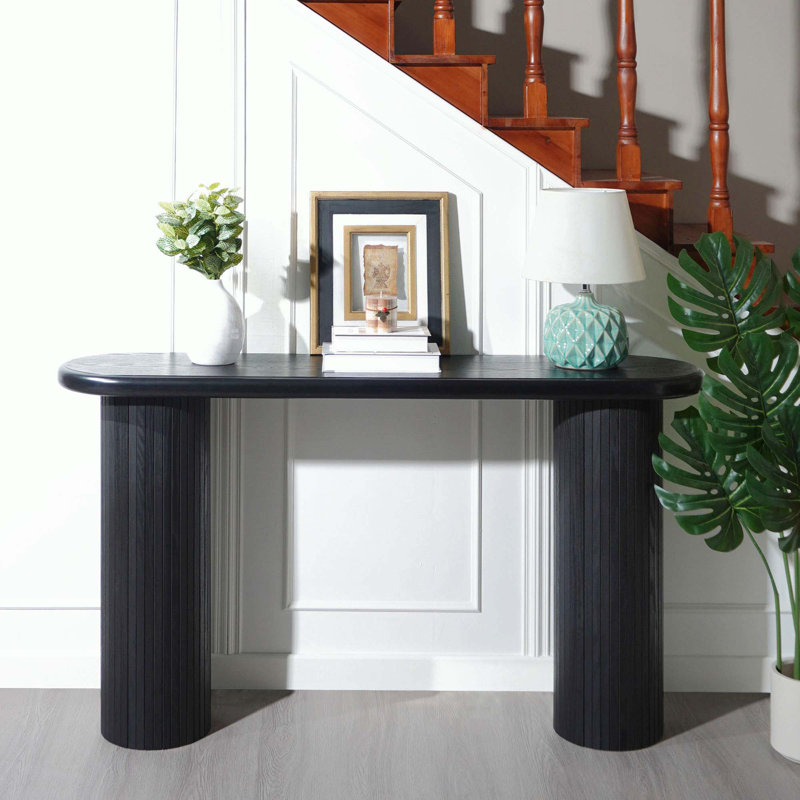 Latitude Run® Wood Console Table with Step-Block | Wayfair