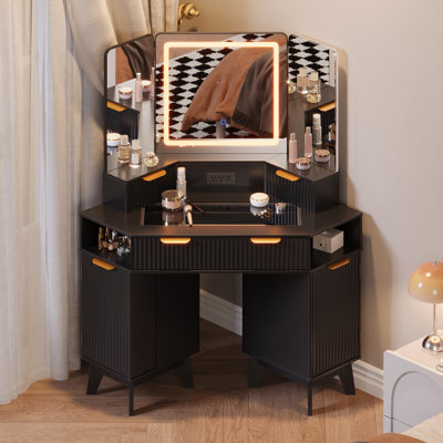 unique corner makeup vanity