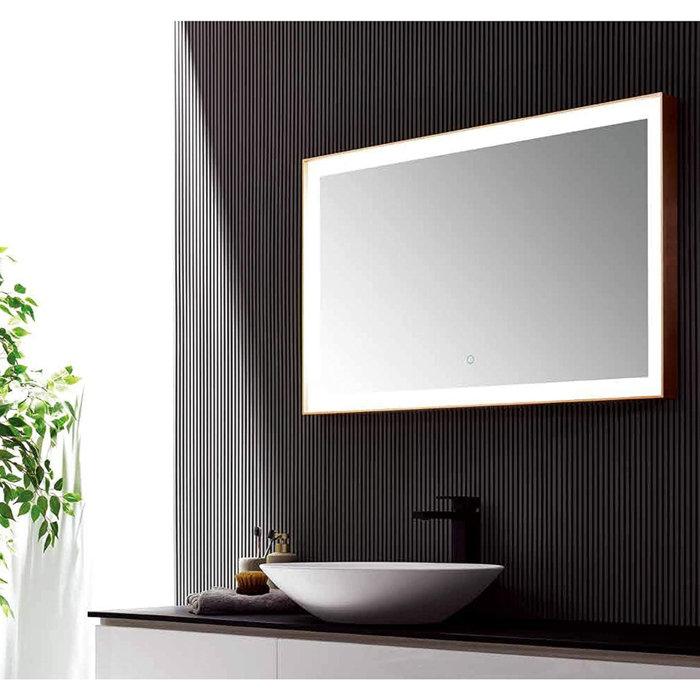 Ebern Designs Shelese Rectangle LED Metal Wall Mirror | Wayfair
