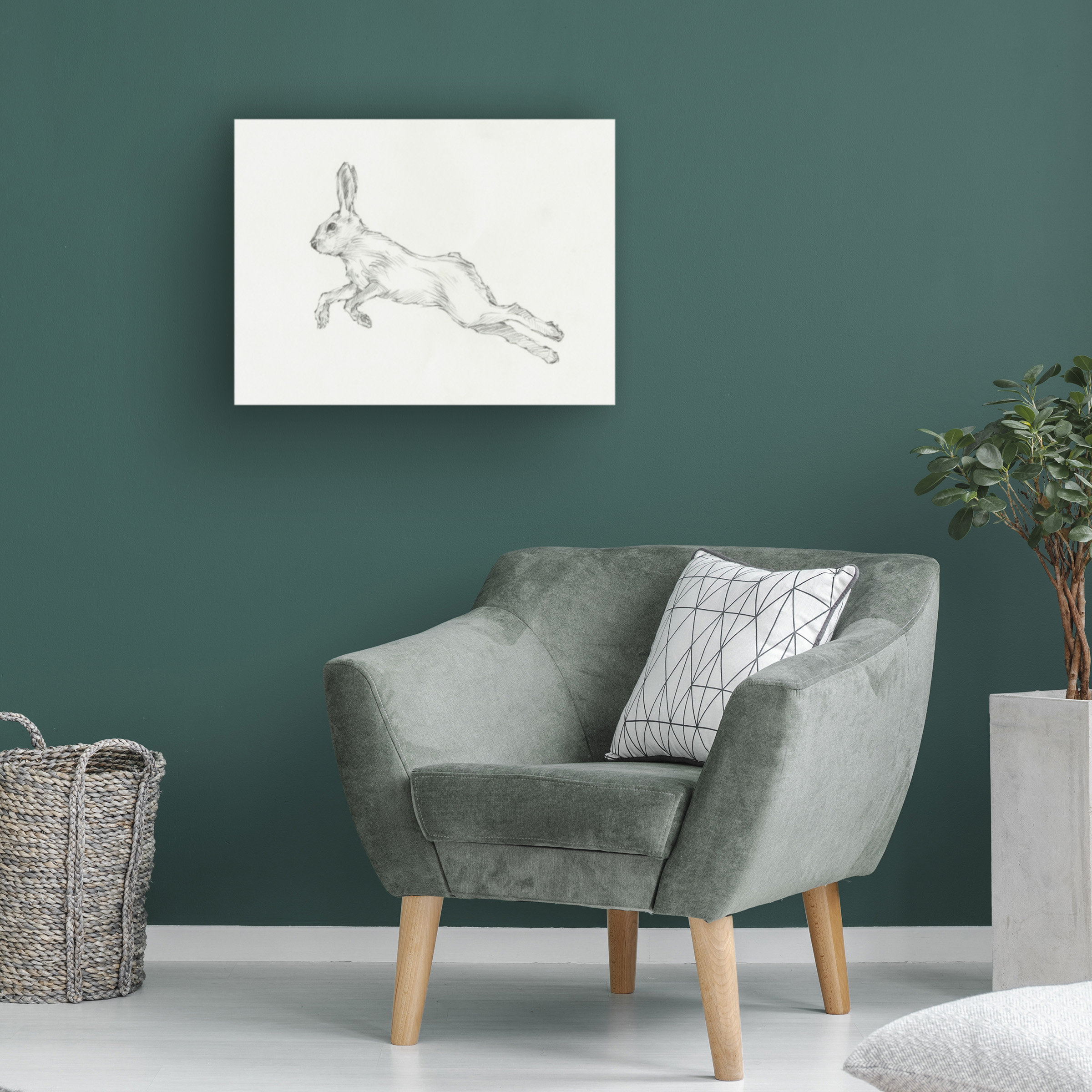 August Grove® Ethan Harper Hare Pencil Study II Canvas Wall Art | Wayfair