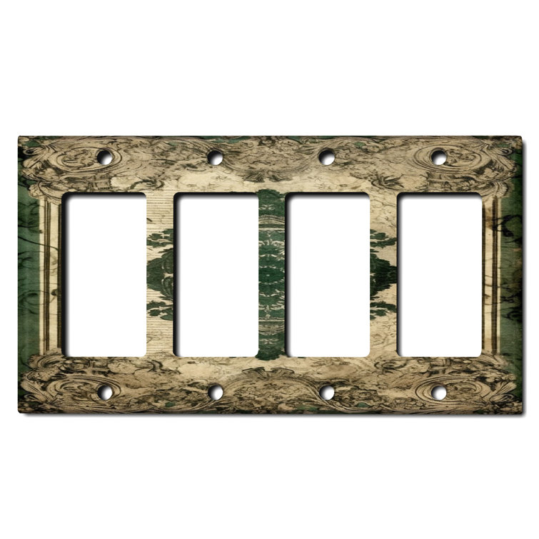 WorldAcc Metal Light Switch Plate Outlet Cover (Elegant Biege Damask ...