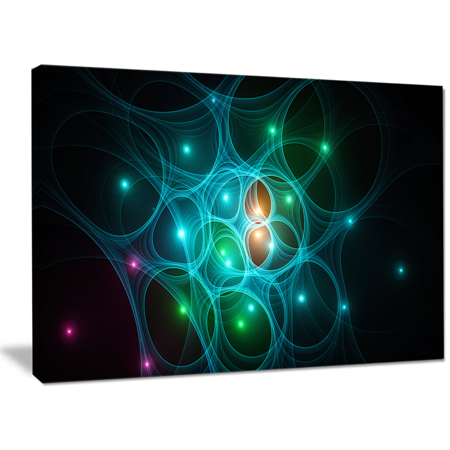 Design Art Light Blue Fractal Space Circles - Wrapped Canvas Graphic ...