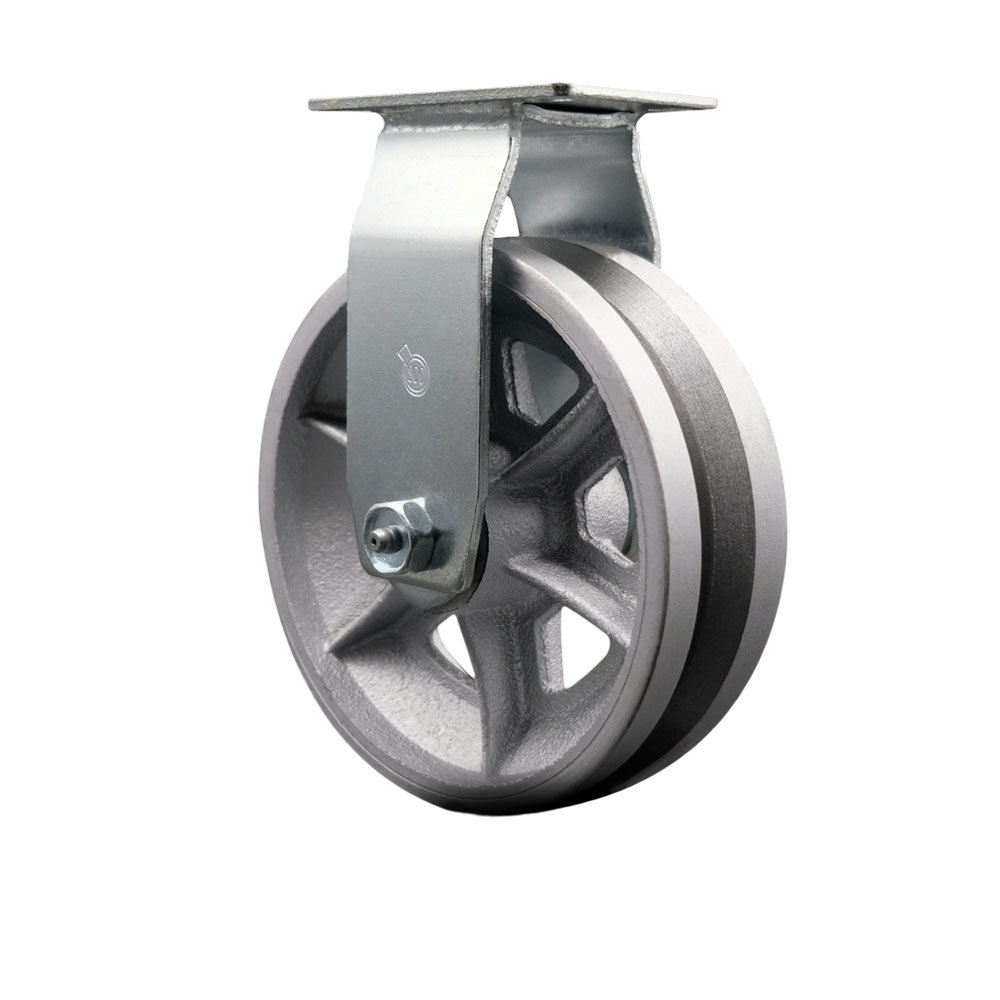 Service Caster 6 Inch V-Groove Semi Steel Cast Iron Wheel Rigid Caster ...