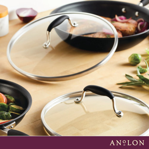 Anolon Advanced Home Glass Lid Set, 10 Inch And 12 Inch, 2-Piece ...
