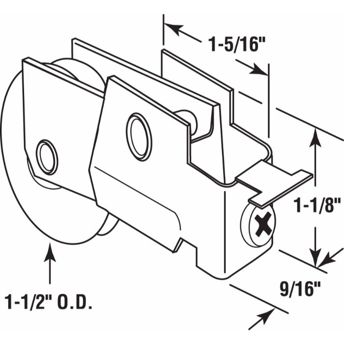 Prime-Line Sliding Mirror Door Bottom Roller | Wayfair