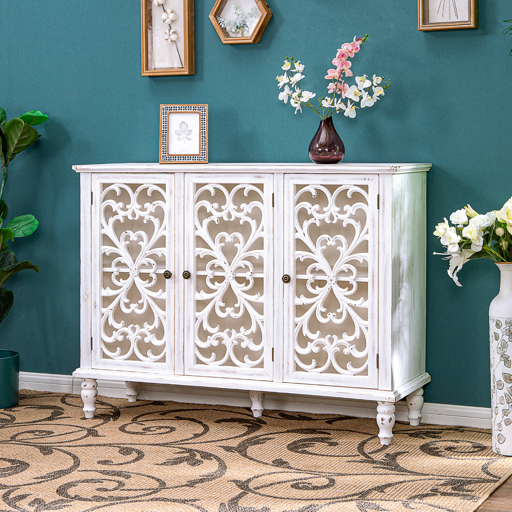 Laurel Foundry Modern Farmhouse Macsen 3-Door Accent Cabinet & Reviews ...