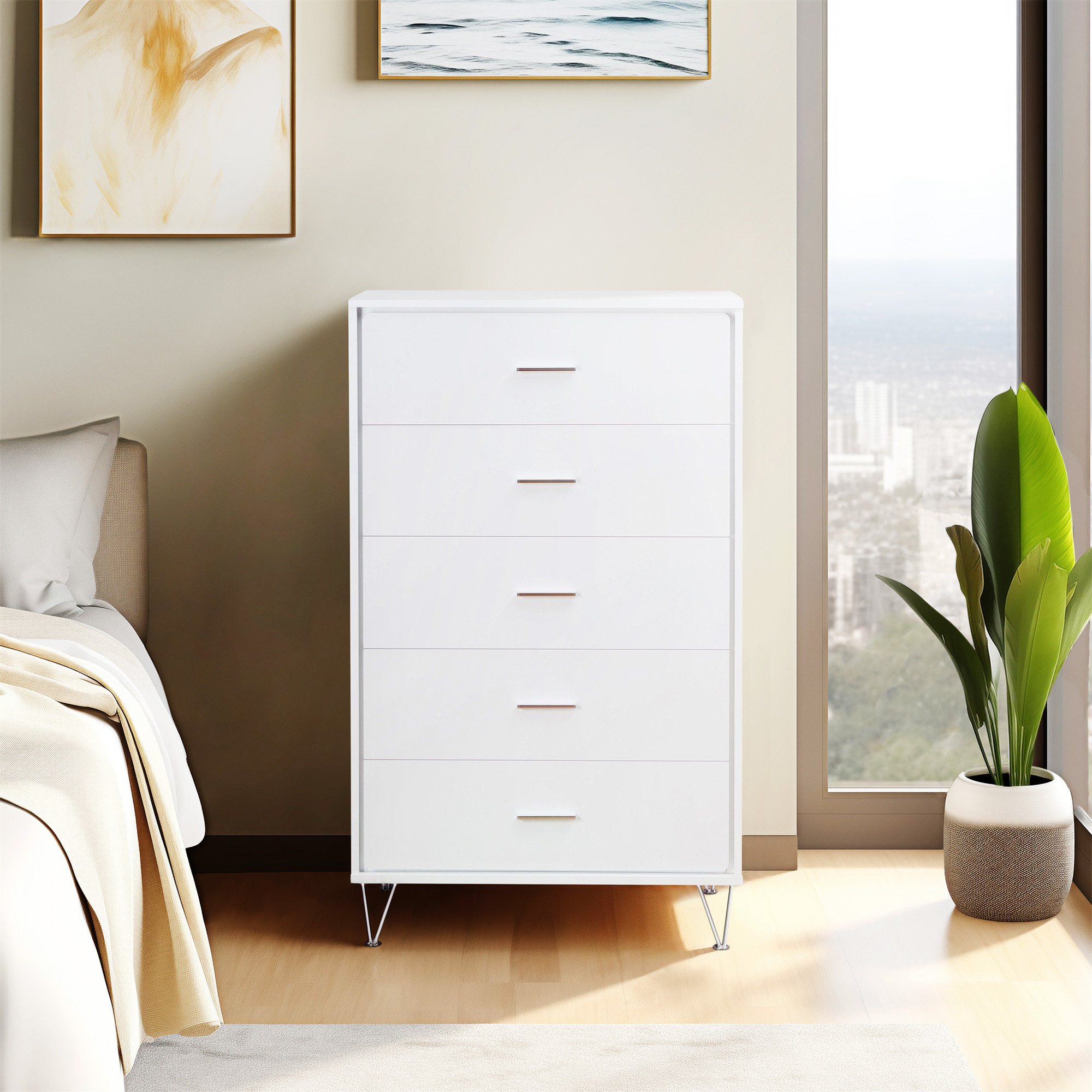 Millwood Pines Deoss White Finish Chest - Wayfair Canada