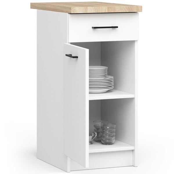 Akord The kitchen base cabinet is white Base Unit | Wayfair.co.uk