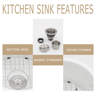 Logmey 18" L x 18" W Undermount Kitchen Sink White Ceramic Bar Sink ...