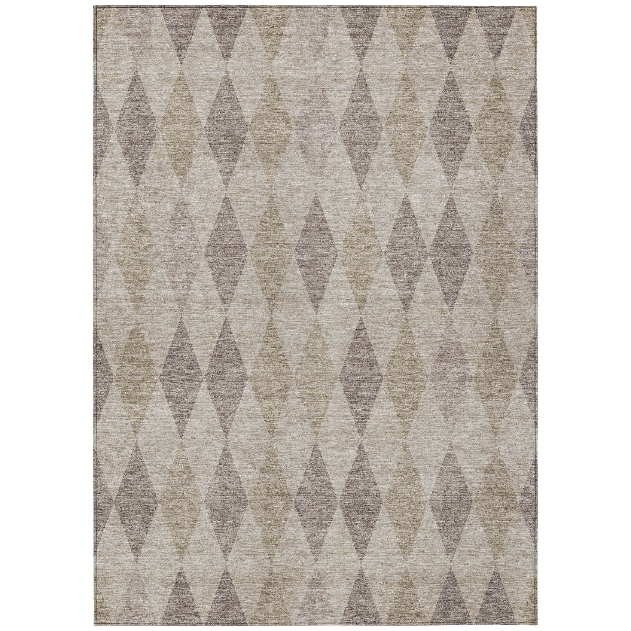 George Oliver 3' X 4' Beige Taupe and Brown Geometric Washable Non Skid ...