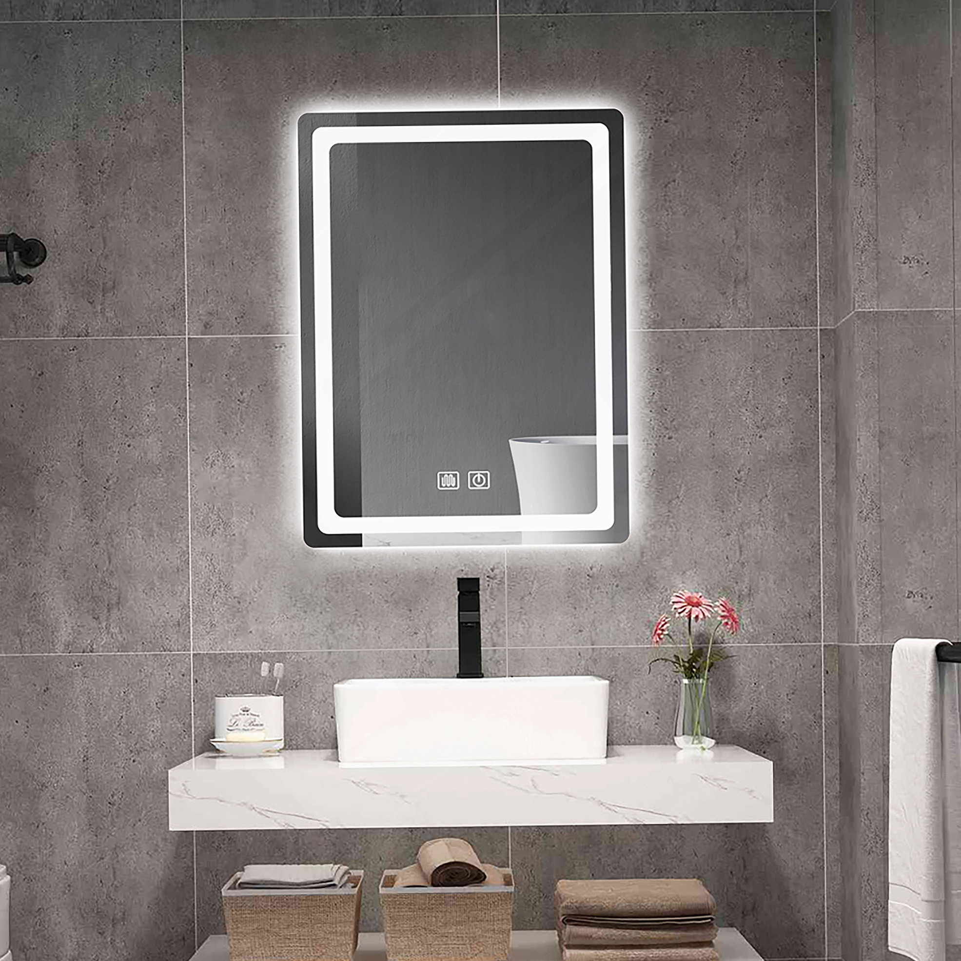 Latitude Run® 31in. H LED Single Bathroom Vanity Mirror in Polished ...