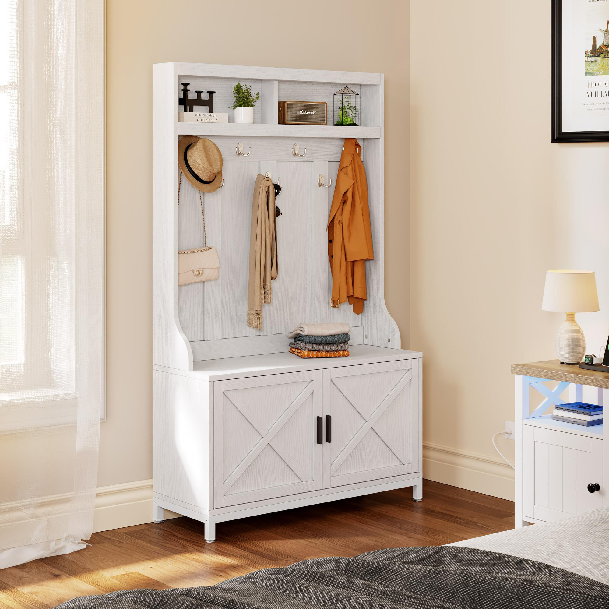 Lark Manor™ Ashgan Hall Tree 39.4'' Wide with Shoe Storage & Reviews ...