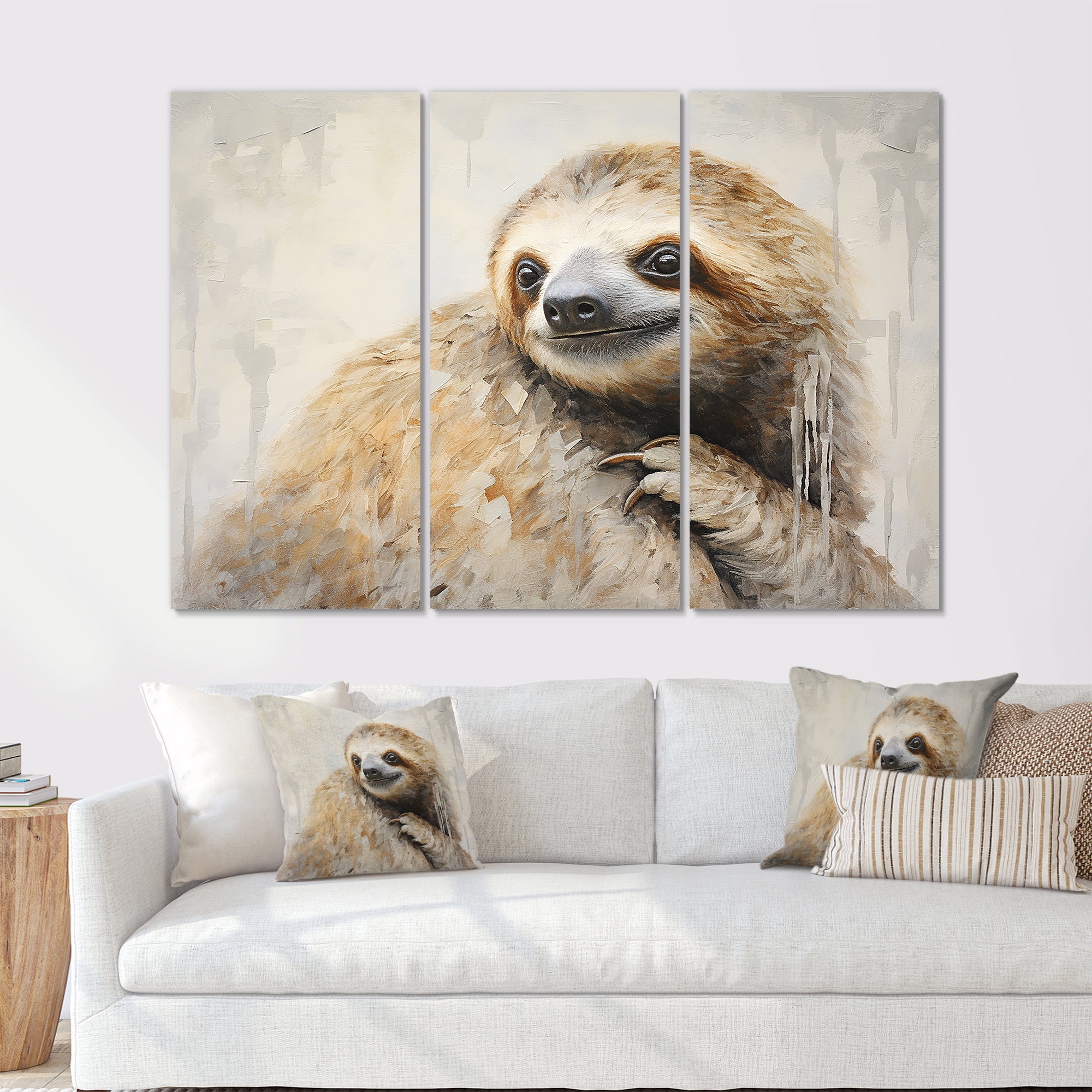 Lark Manor™ Thoughtful Sloth I - Sloth Wall Art Living Room Set | Wayfair