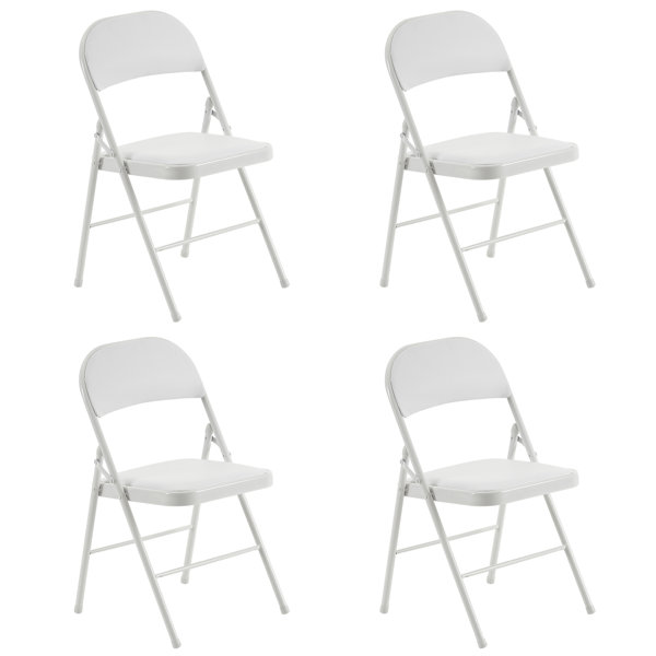 The Twillery Co.® Dolly Vinyl Padded Stackable Folding Chair Set of 4 ...