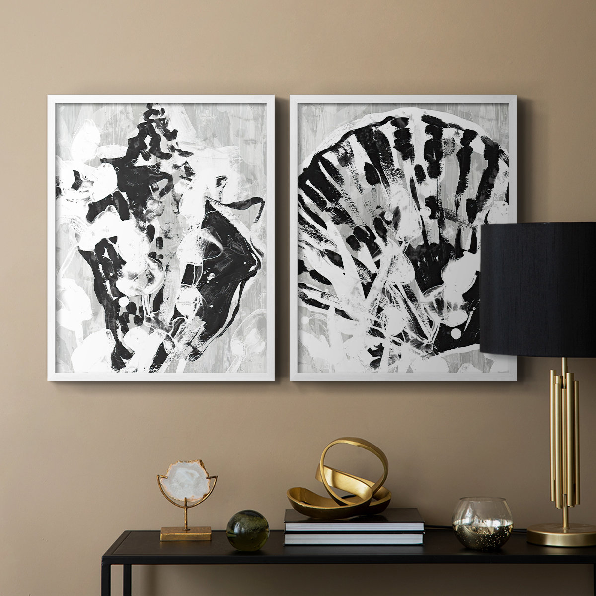 Winston Porter Ocean Inkblot I-Premium Framed Print -Ready to Hang - No ...