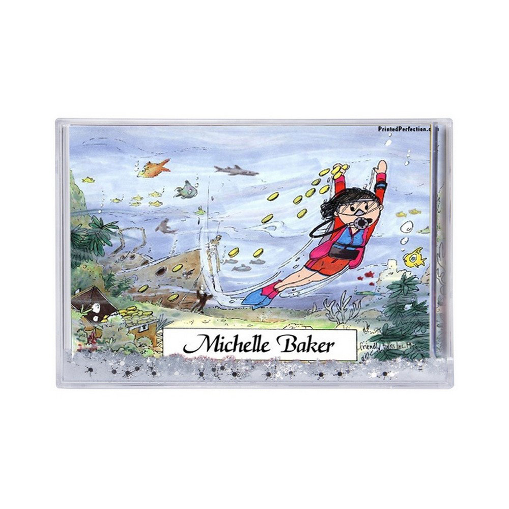 Printed Perfection Personalized Scuba Diver - Female MINI Snow Globe ...