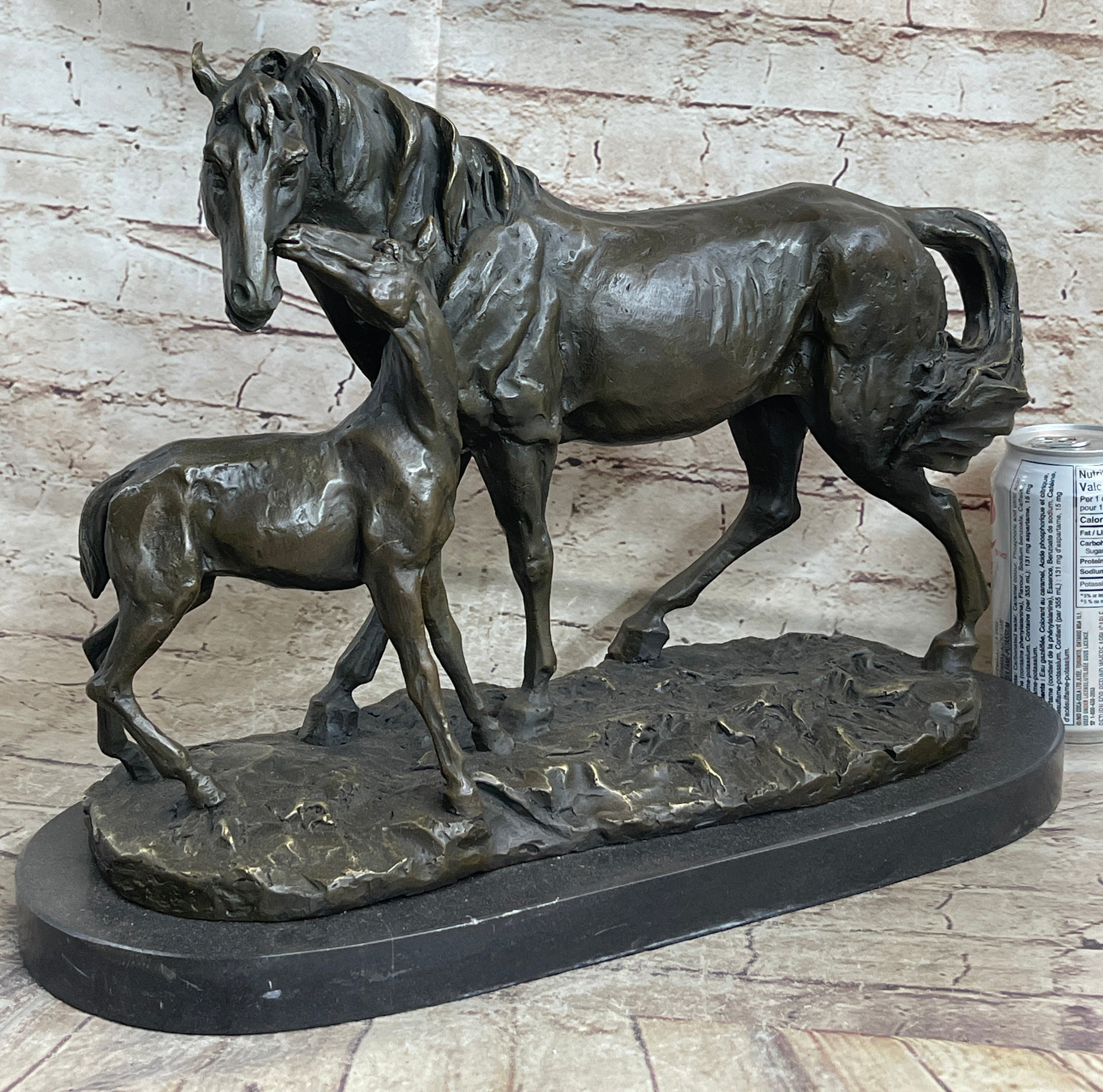 Canora Grey Margriete Horse Foal Bronze Statue Sculpture Equestrian ...