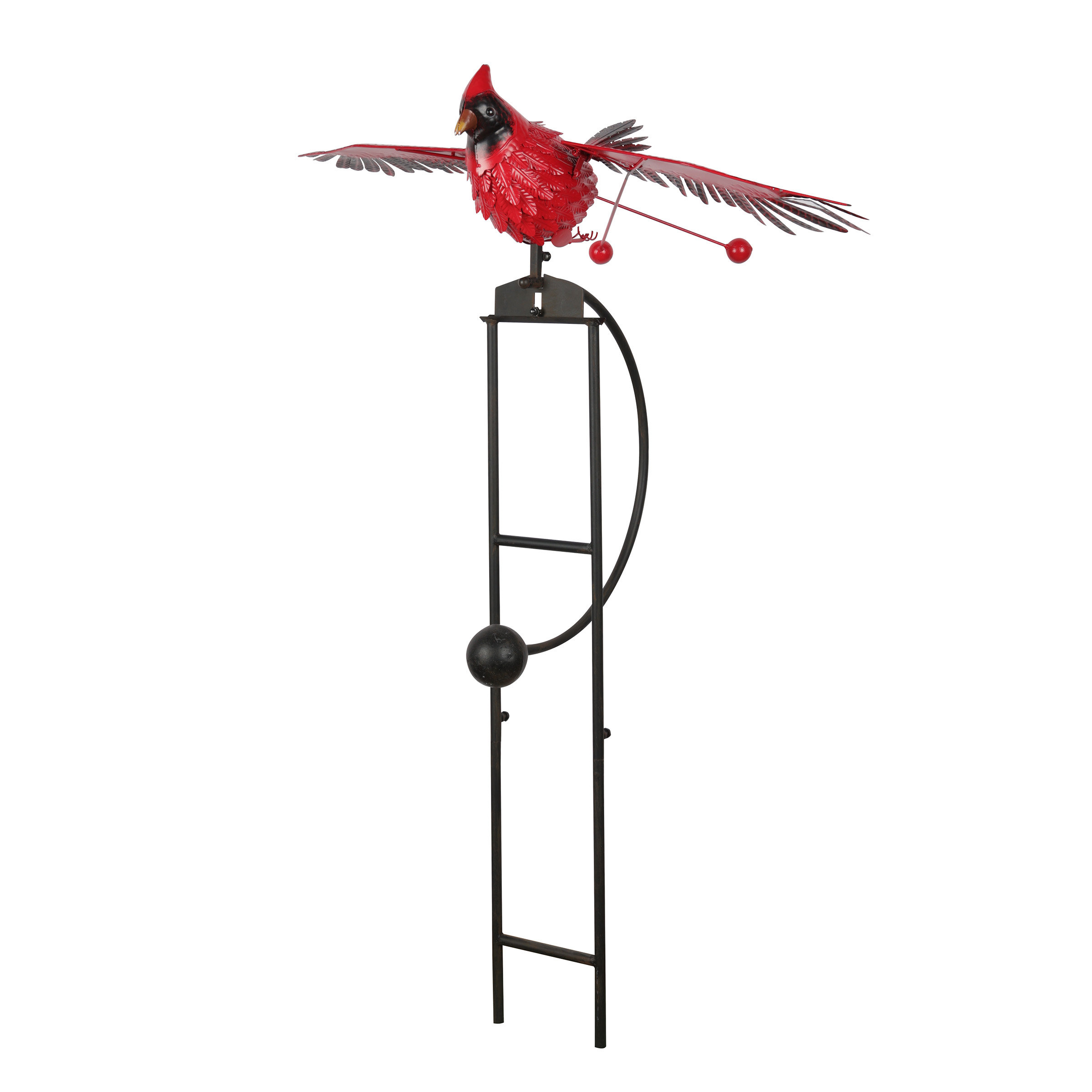 Arlmont & Co. 56"H Metal Rocking Cardinal Stake for Garden, Patio ...