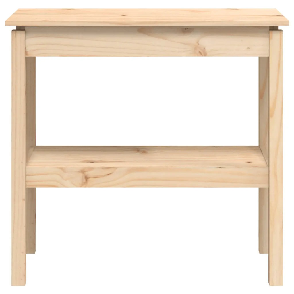 vidaXL Console Table Natural Pine Solid Pine Wood Medium Console Table ...