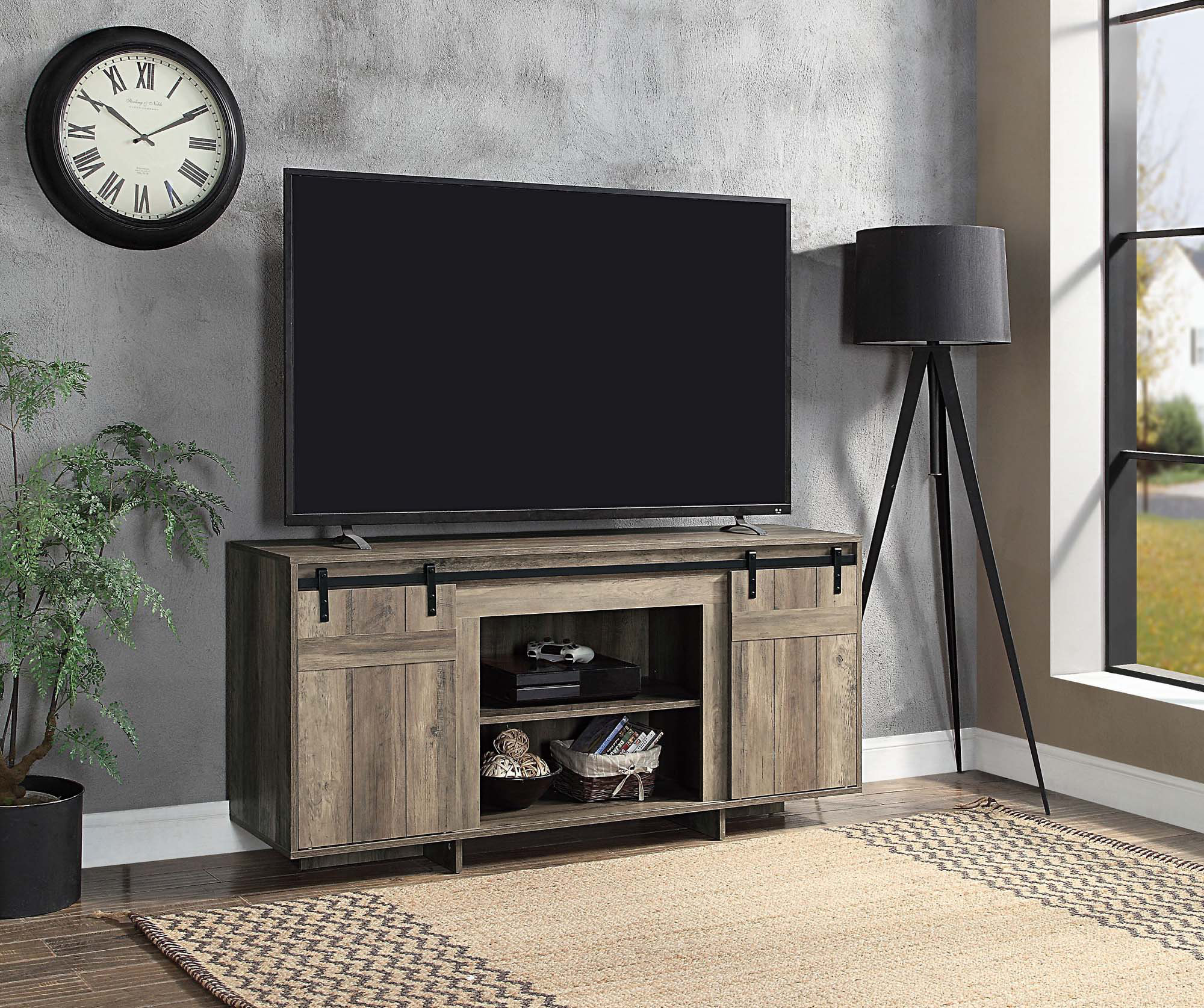 Latitude Run® TV Stand Gray Washed Finish | Wayfair