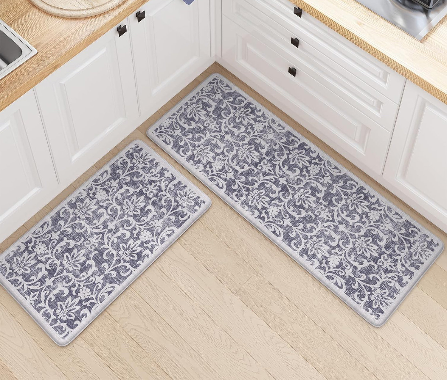 Red Barrel Studio® Set of 2 Non Slip Cushioned Kitchen Rugs Ergonomic ...