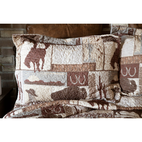 Carstens Inc. Wrangler Vintage Cowboy Western 2-Piece Quilt Set, Twin ...