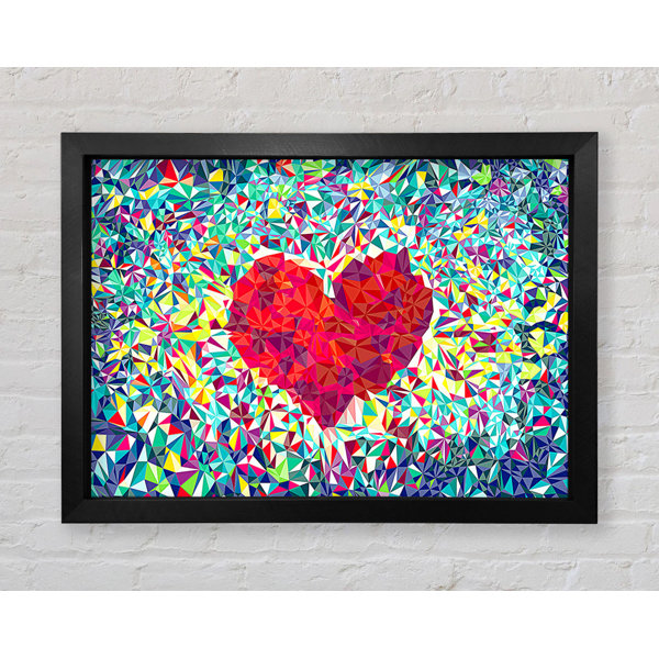 Ivy Bronx Love Heart Glass Framed Print | Wayfair.co.uk