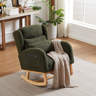 George Oliver Plush Oversized Rocking Chair with High Backrest and Side ...