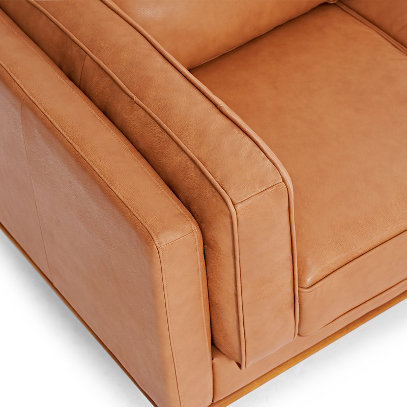 Corrigan Studio® Shanteka 41.5" Pure Full Italian Nappa Leather Accent ...