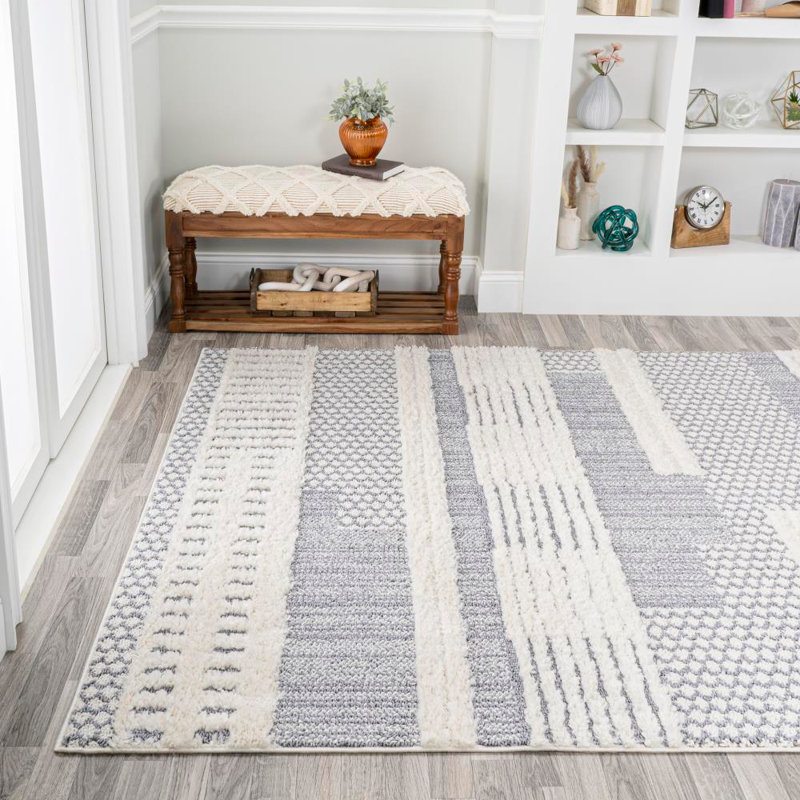 Langley Street Kellum Performance Cream/Gray Rug & Reviews | Wayfair