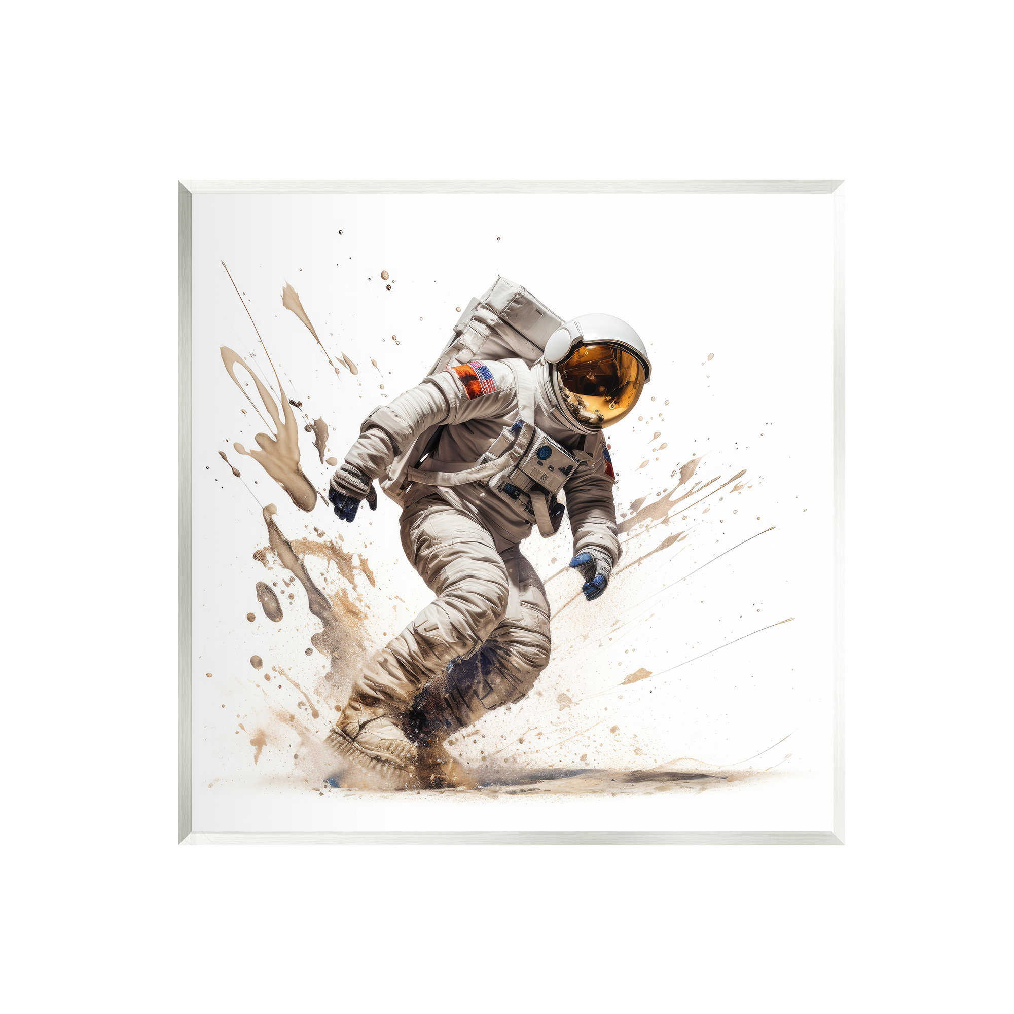Stupell Industries Bb-717-Wood Modern Astronaut Splash On MDF by Lazar ...