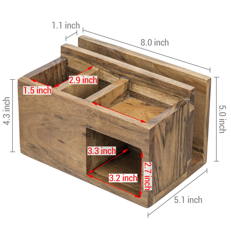 Millwood Pines Devontay Desk Supplies Pen Sticky Note Storage Organizer ...