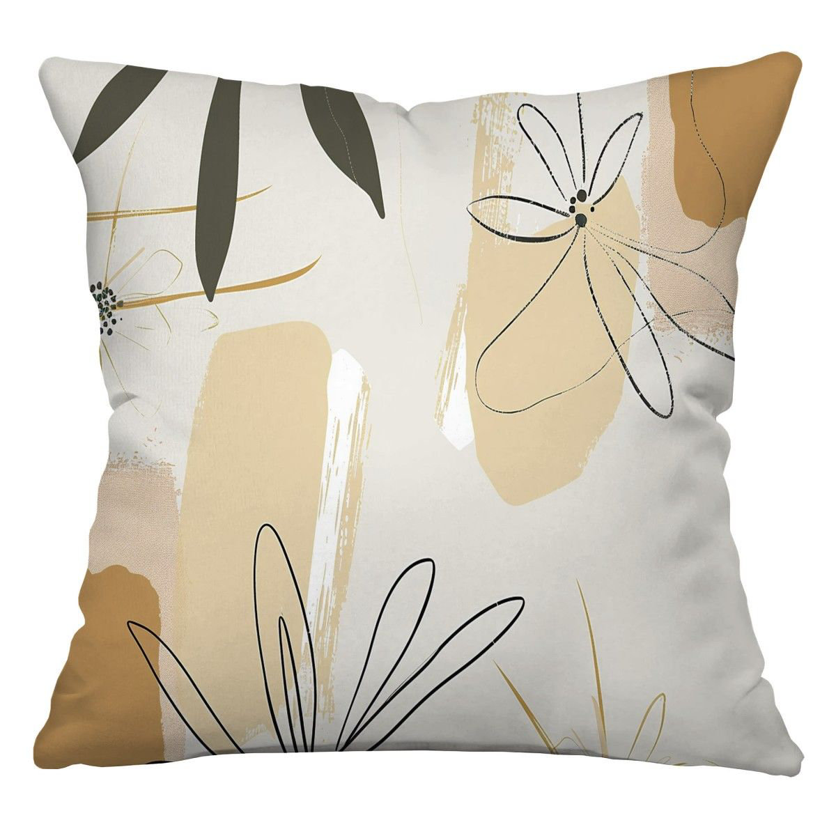 VisionDecor Abstract Pattern Waves Cotton Blend Reversible Throw Pillow ...