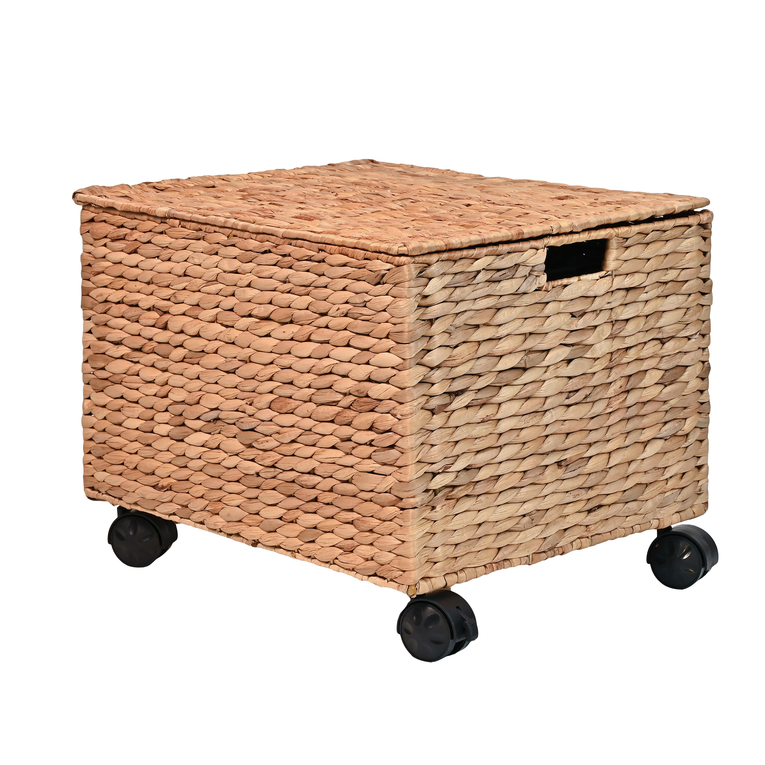happimess Ashton 18.11" Classic Farmhouse Handwoven Hyacinth Rolling ...