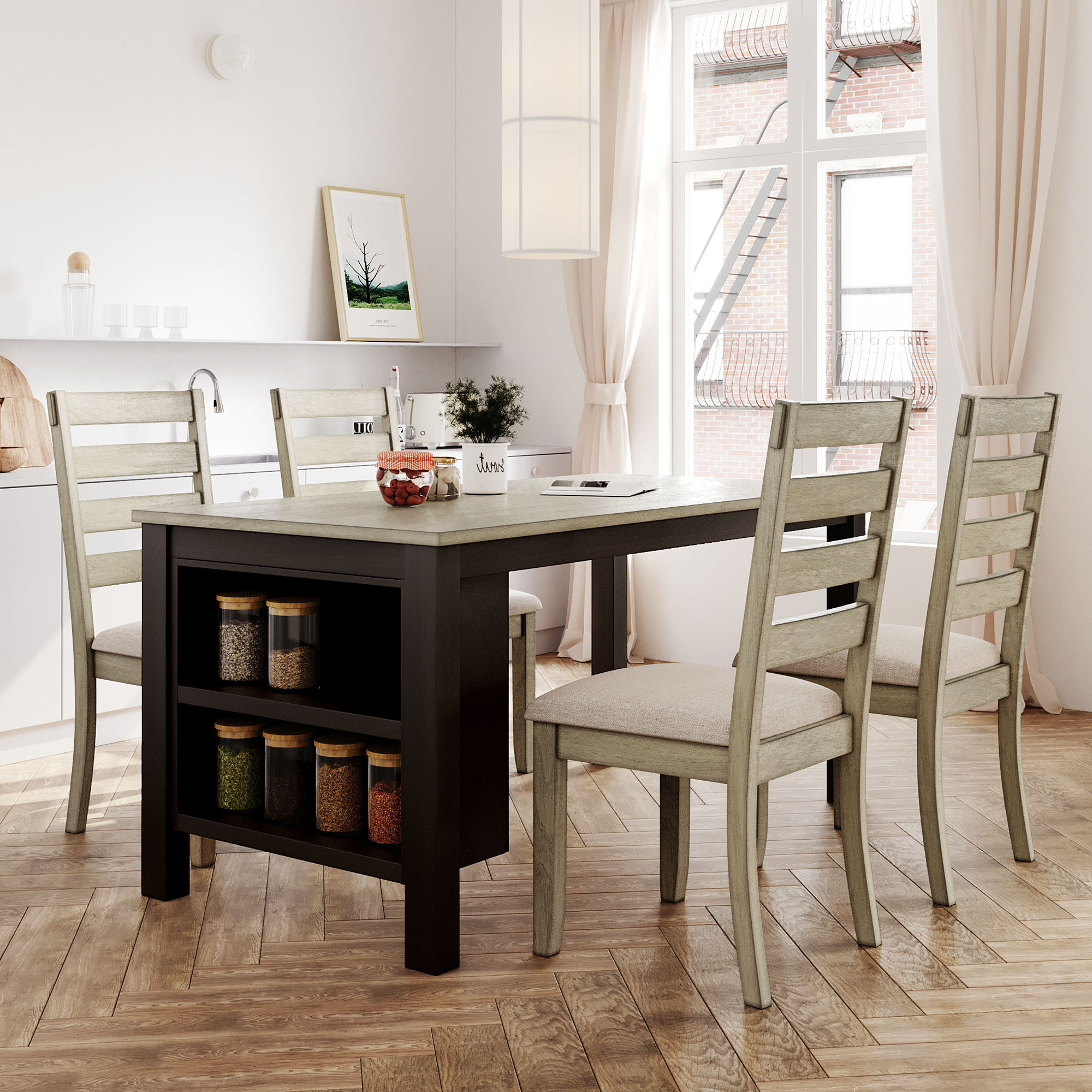 August Grove® Aali 4 - Person Dining Set & Reviews | Wayfair