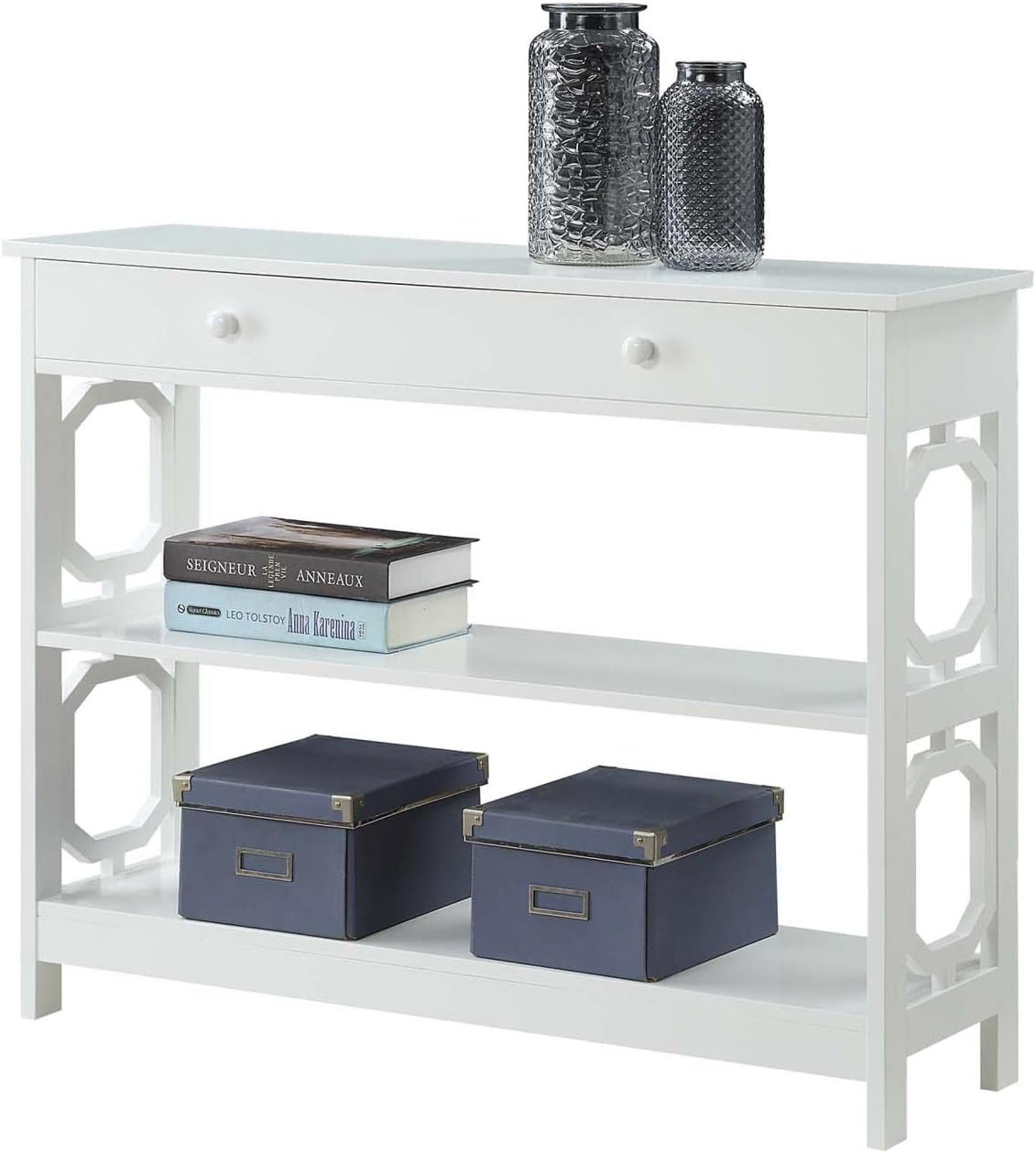 Latitude Run® Modern Geometric Console Table With Concealed Storage ...