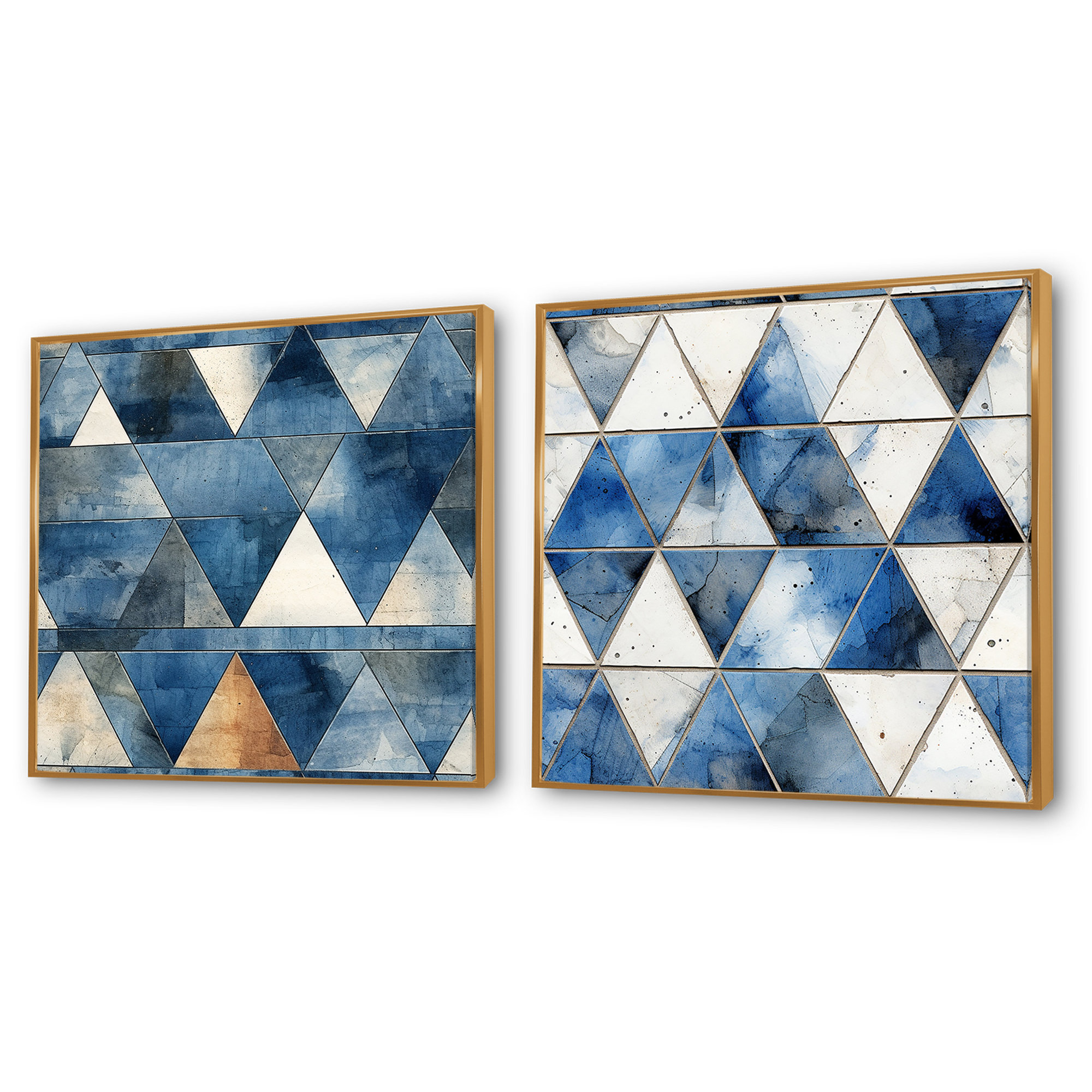 Design Art Rustic Cobalt Triangle Symphony - Abstract Shapes Square ...