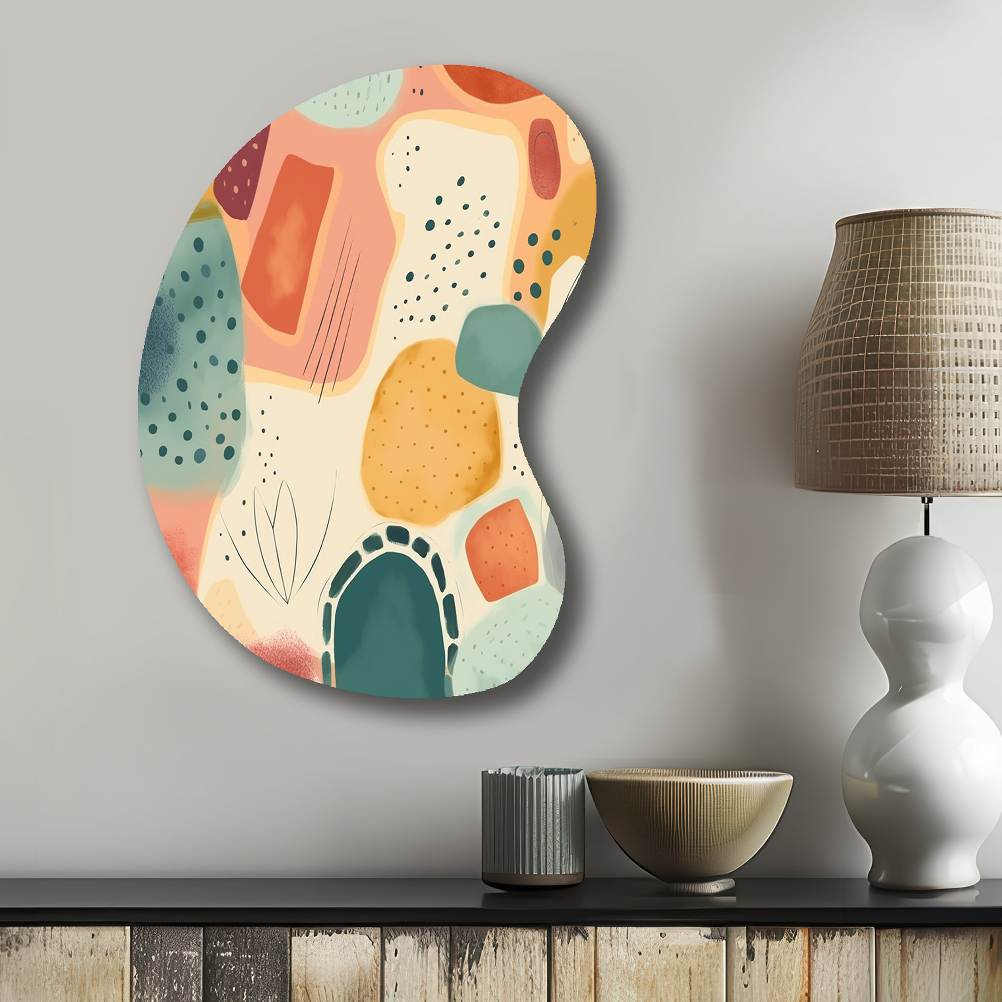 Design Art Orange Fun Pattern Of Shapes I - Abstract Geometric Boom ...