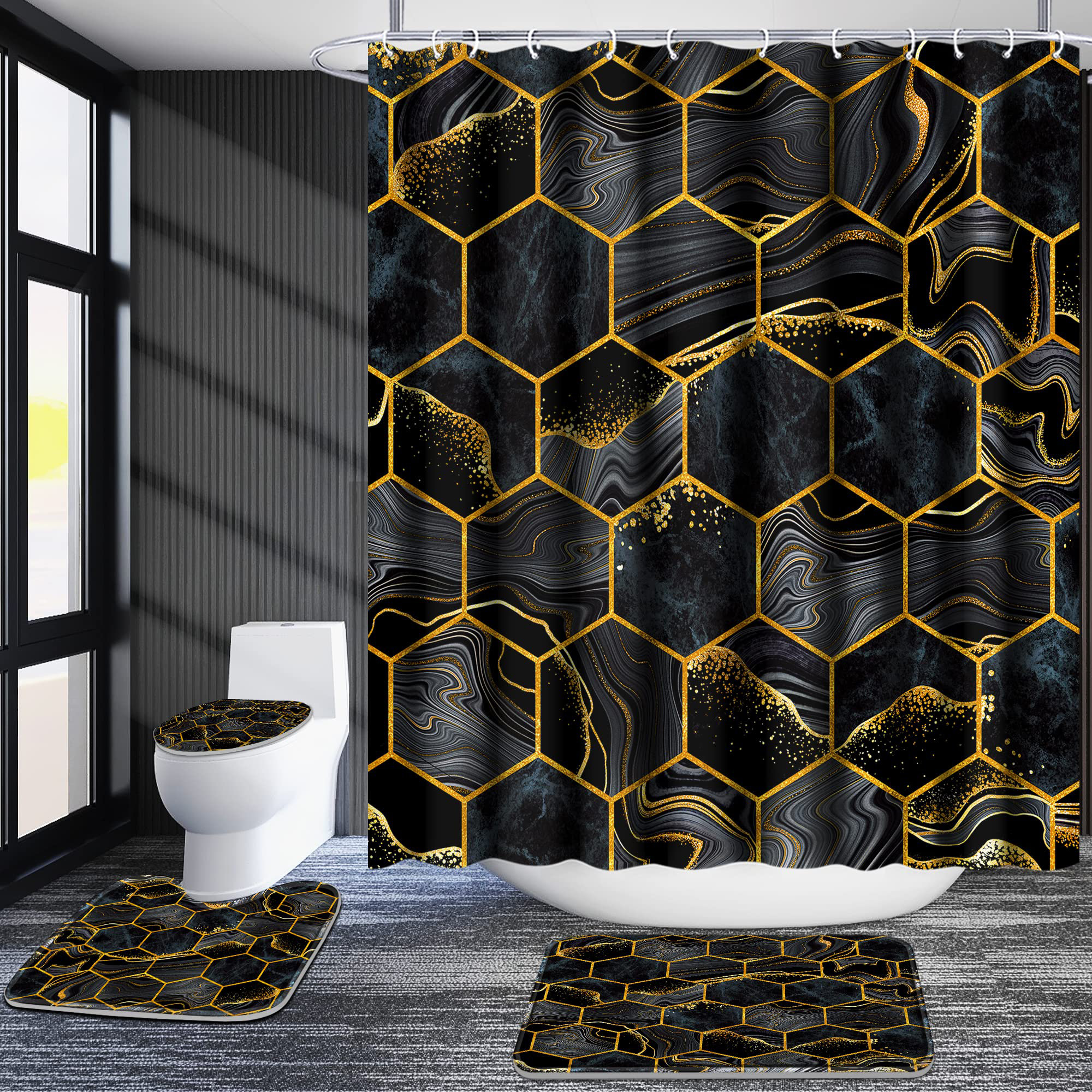 East Urban Home Gerrilee Geometric Shower Curtain | Wayfair
