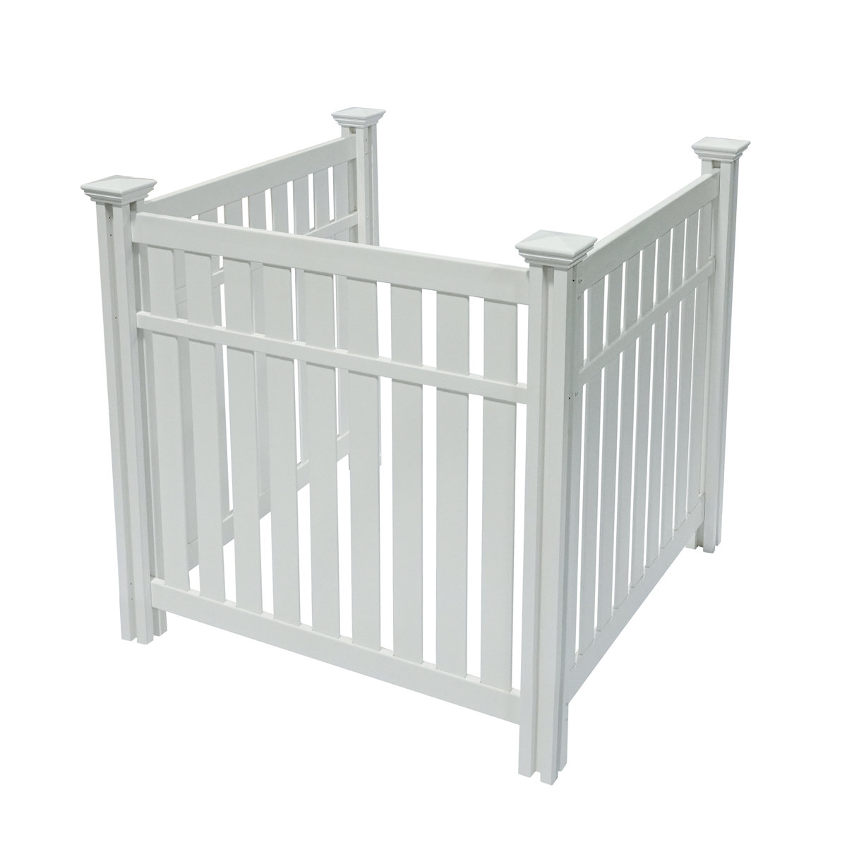 Enclo 4ft H x 3.3ft W x 3.5ft L (3 Panels) No Dig Enclo Hartford White ...