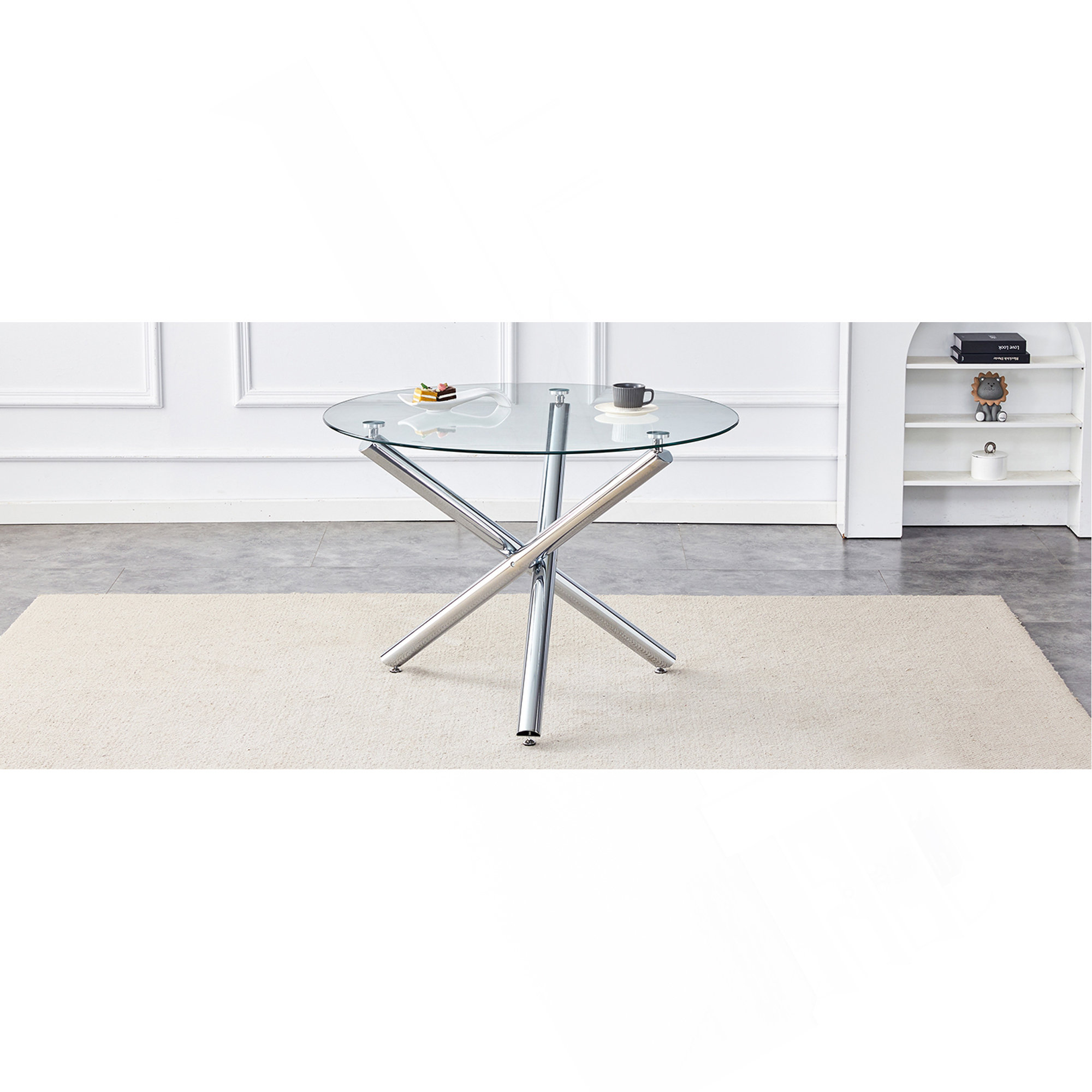 Wentygam 42-Inch Glass Round Table.Modern And Simple, Stylish Choice: A ...