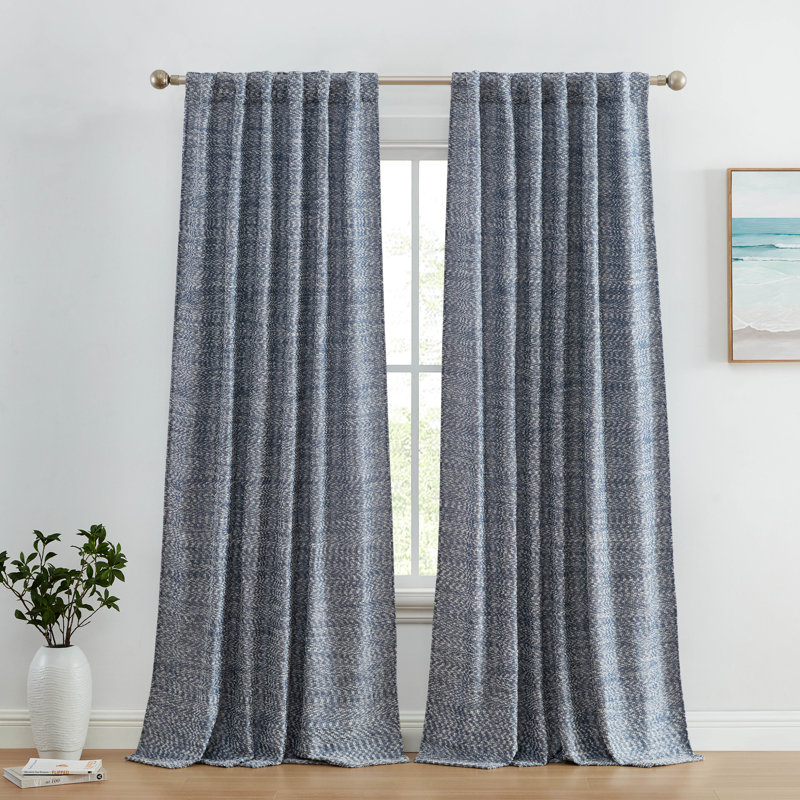 Latitude Run® Hermania Jacquard Slub Texture - Privacy Curtains With ...