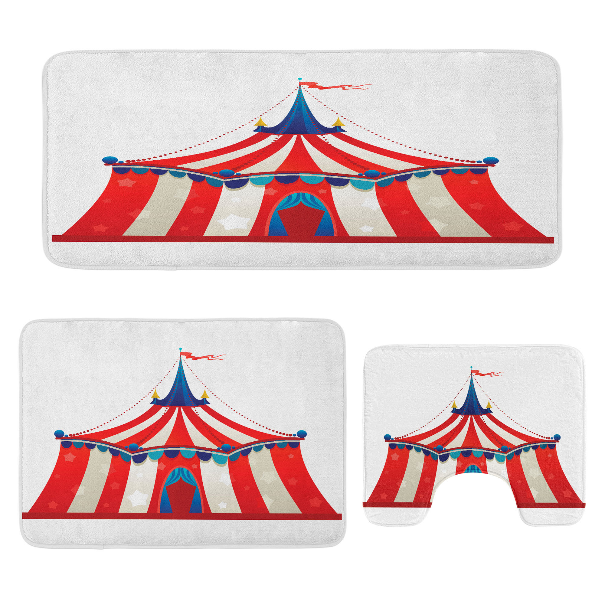East Urban Home Circus Bathroom Rug Set 3 Pieces U-Shape & Rectangle ...