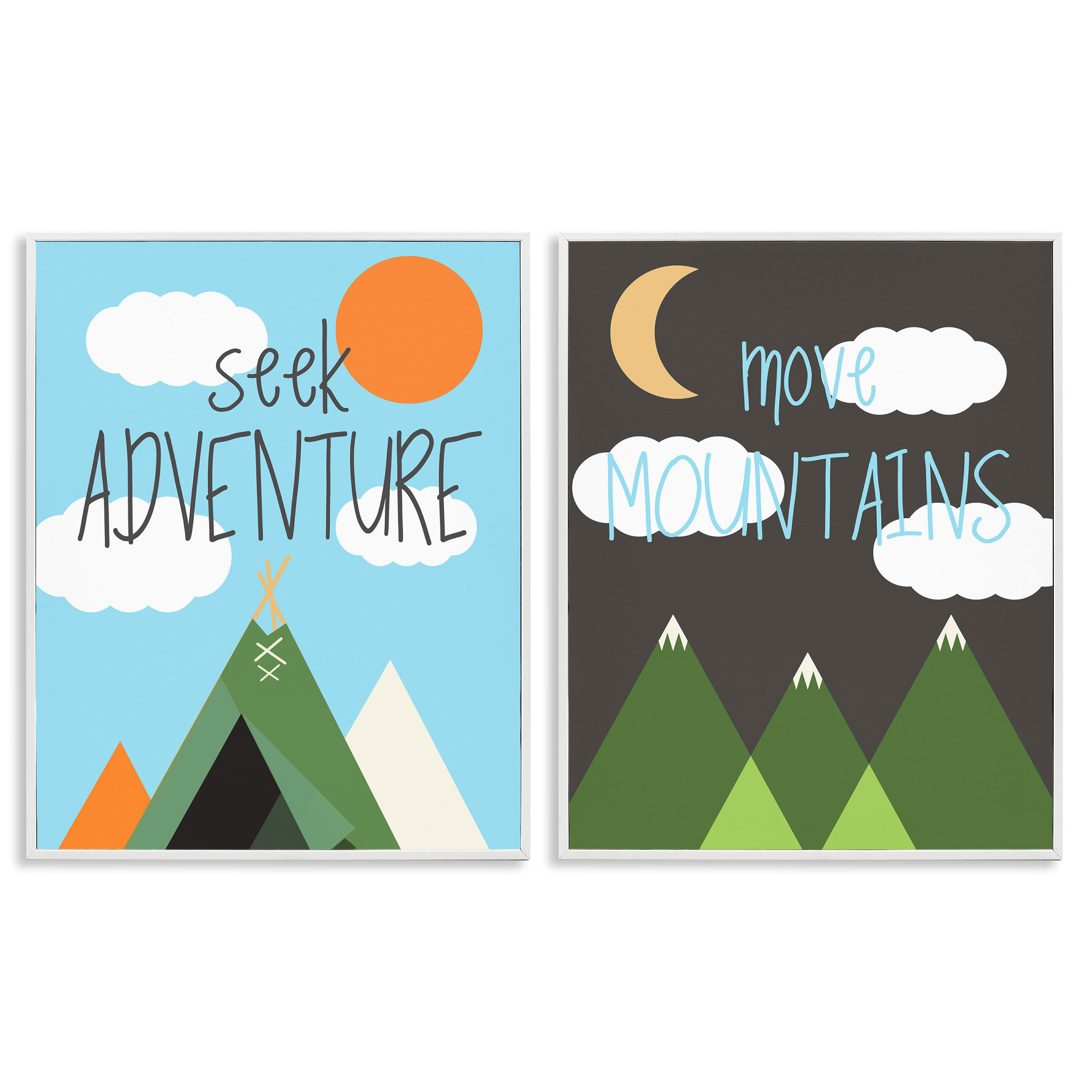 Dakota Fields Seek Adventure Move Mountains 2 PC Framed Giclee Art Set ...