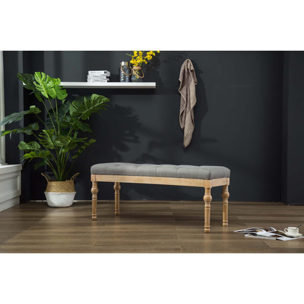 Mercer41 Habit Solid Wood Button Tufted Dining Bench | Wayfair