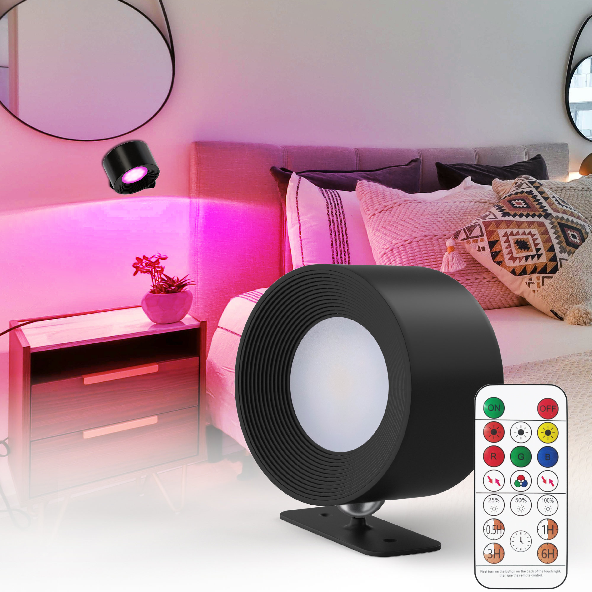 Lepotec Wireless RGB Wall Sconces with Remote Control | Wayfair
