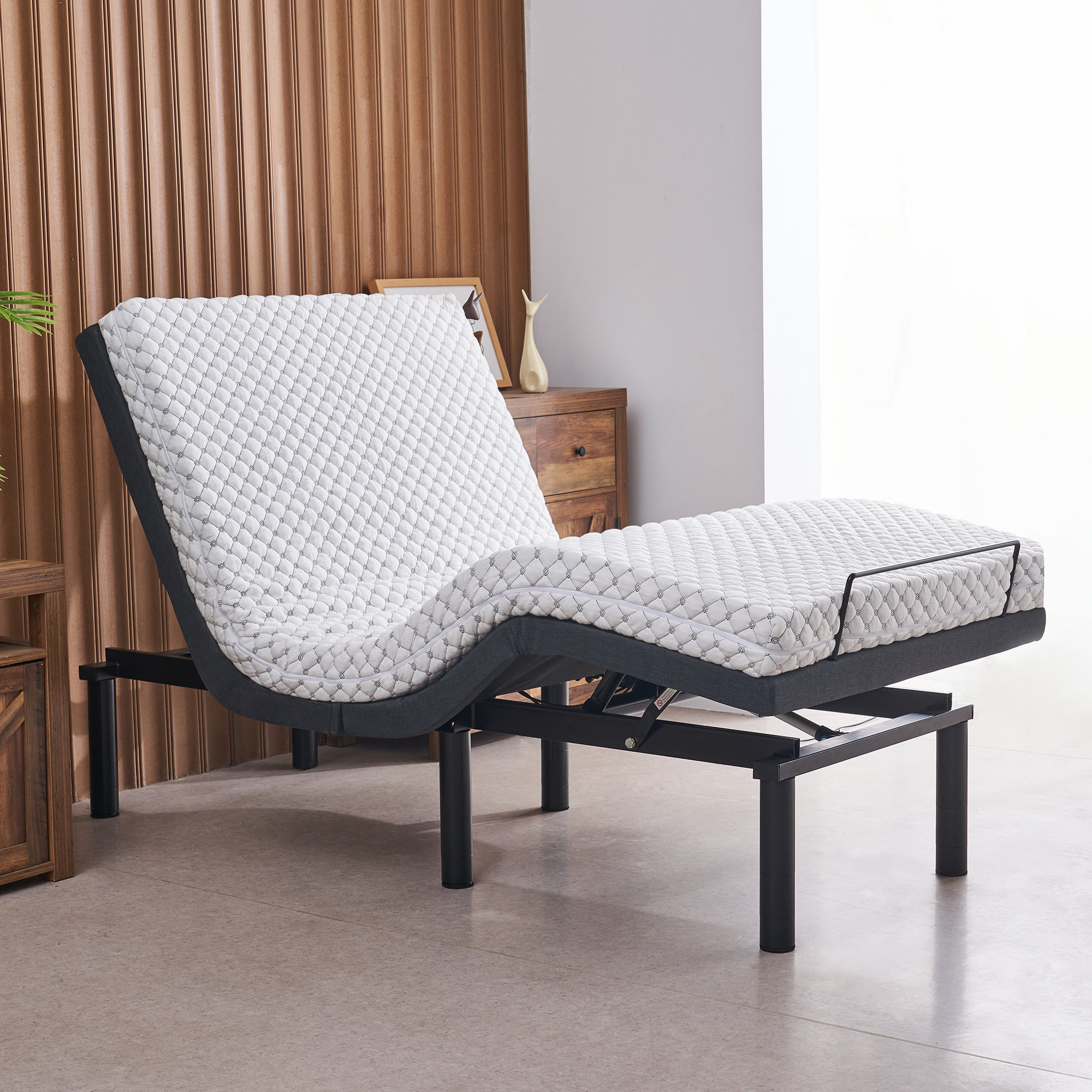 White Noise Isaias Massaging Zero Gravity Adjustable Bed With Wireless ...