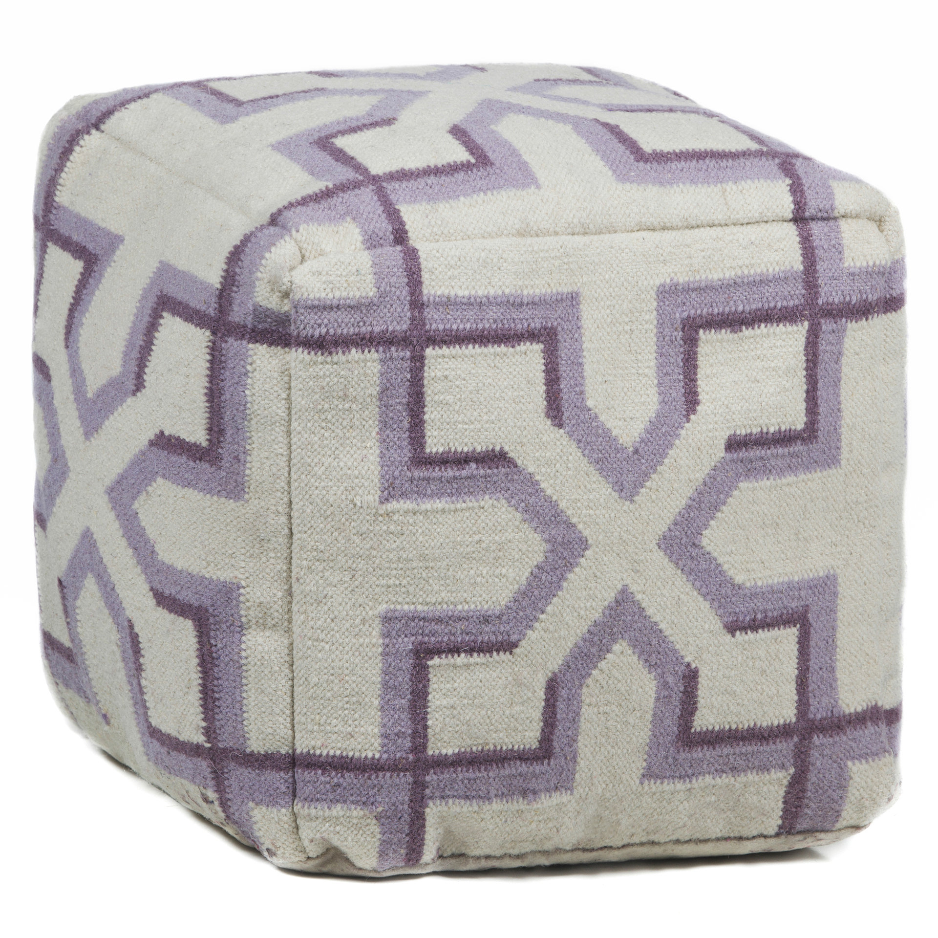 Dakota Fields 18" Wide Square Geometric Pouf Ottoman & Reviews ...