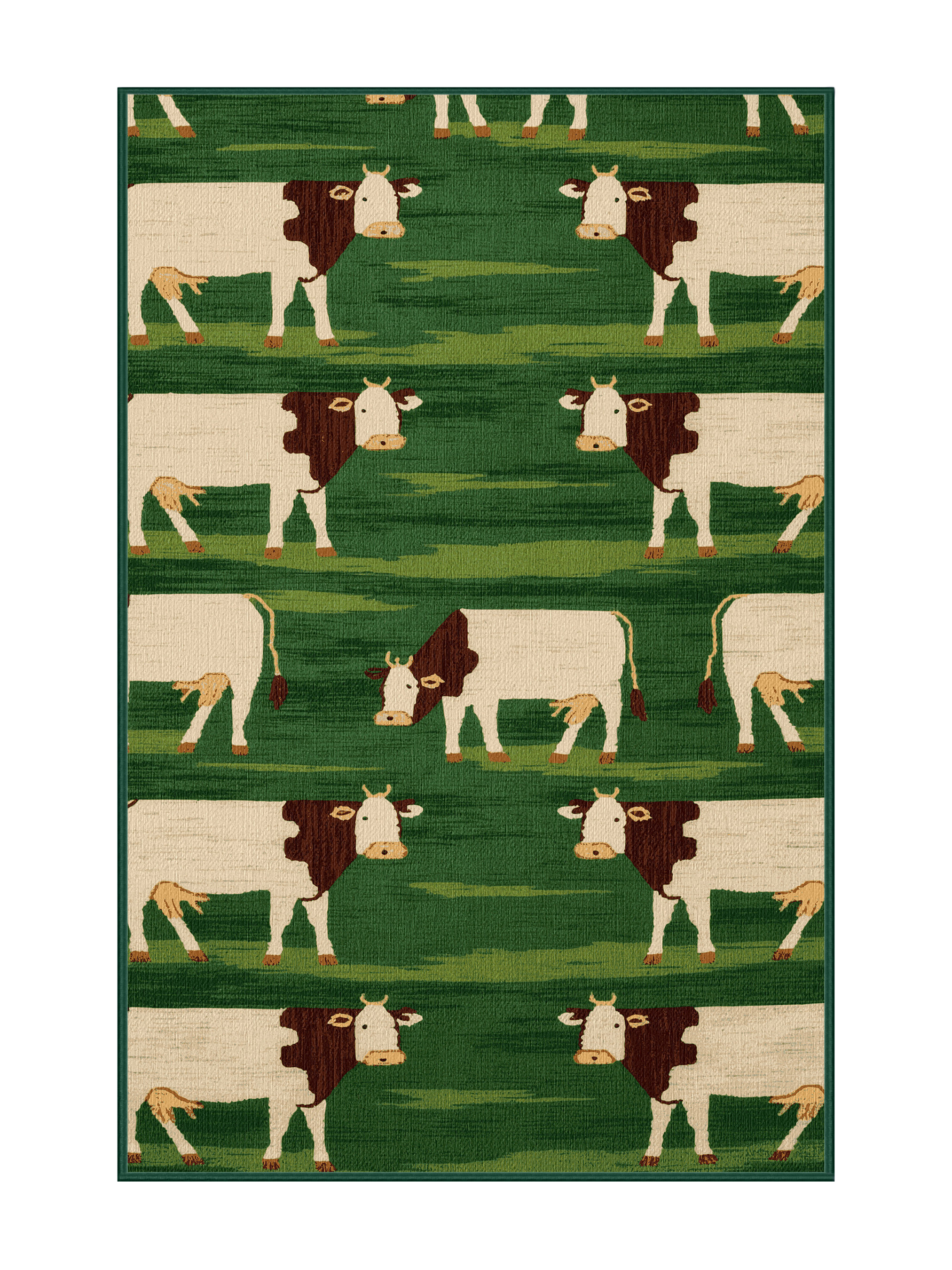 One Allium Way® Washable Grazing Cows Farm Area Rug | Wayfair