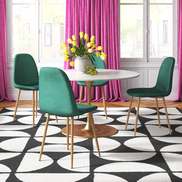 Etta Avenue™ Avion Side Chair with Metal Legs, Velvet Dining Chair ...